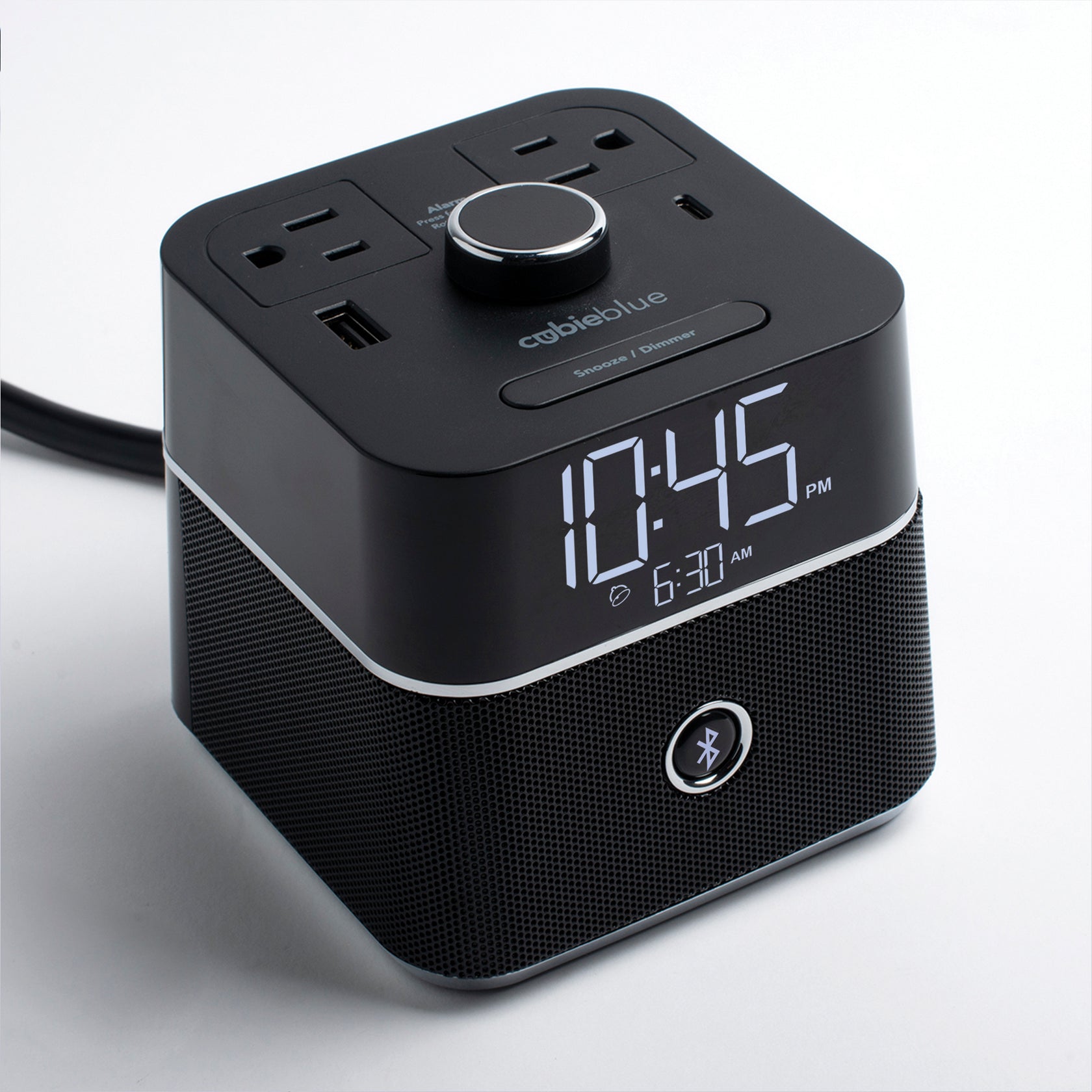 CubieBlue® - Hotel Charging Alarm Clock with Bluetooth Speaker Outlets ...