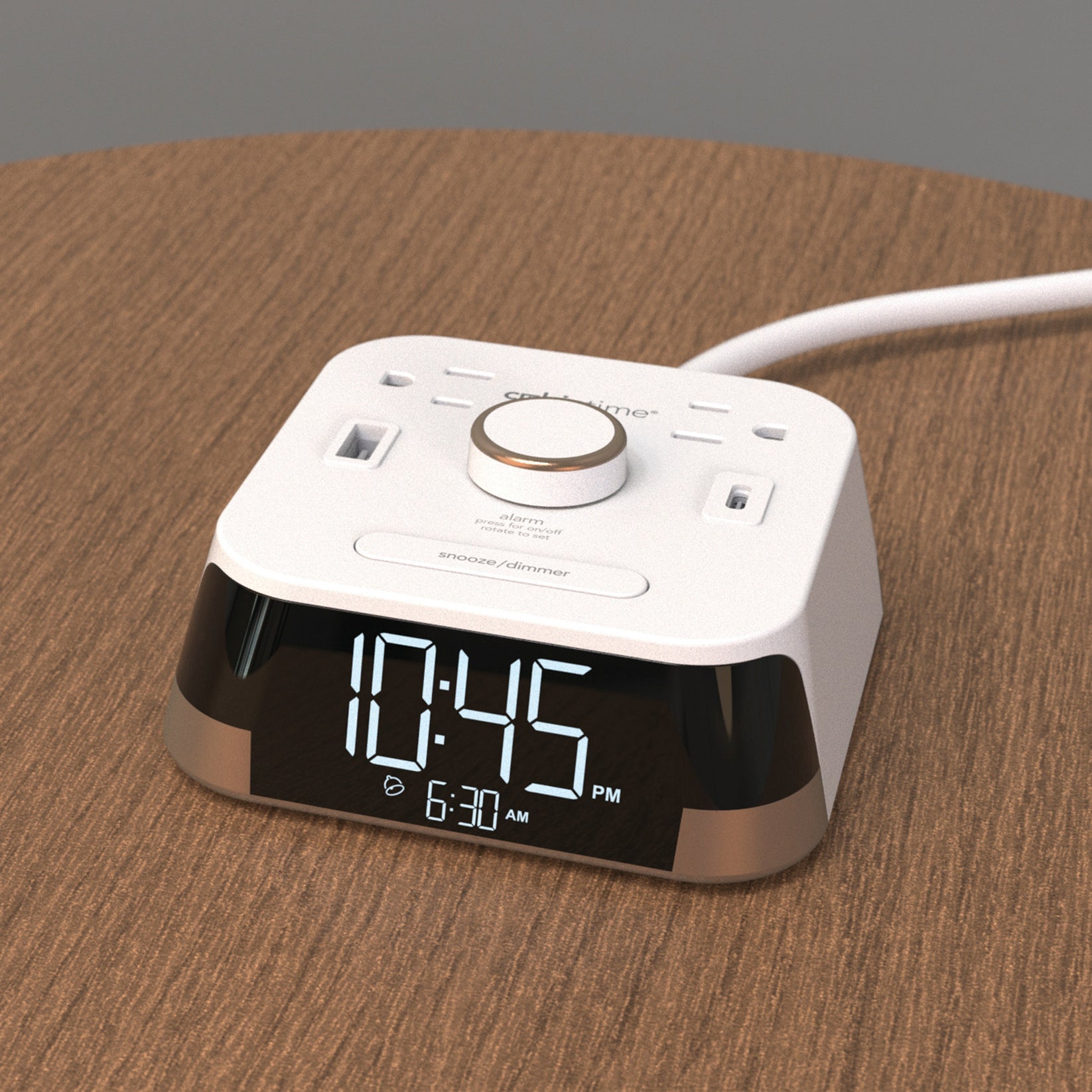 CubieTime® - Hotel Alarm Clock with Dual USB Charging & 110V Outlets ...
